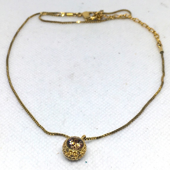 Swarovski | Jewelry | Vintage Swarovski Gold Necklace With Crystal ...